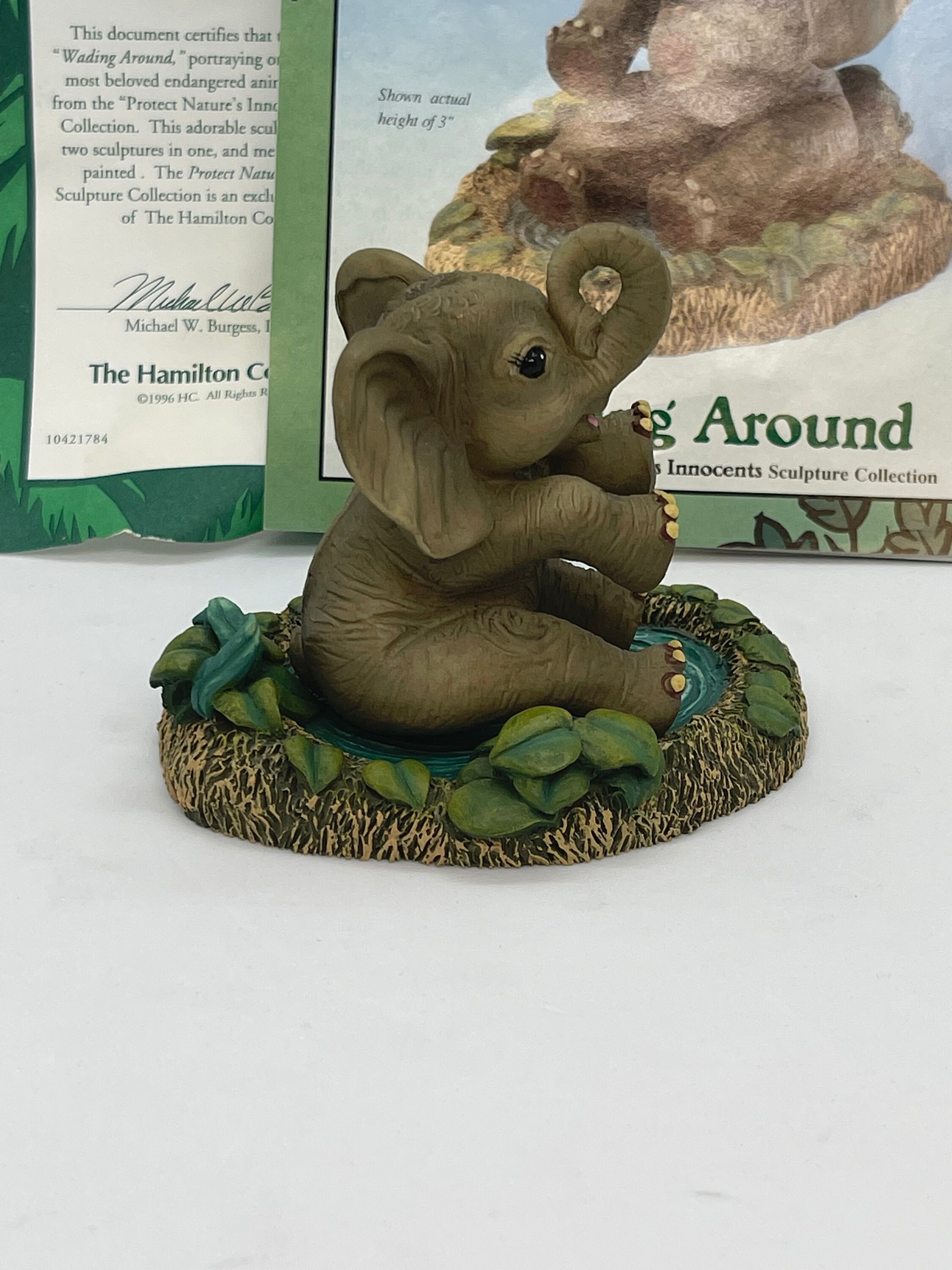 Vintage Hamilton Collection 2pc Elephant Figurine ~ Wading' Around - Etsy