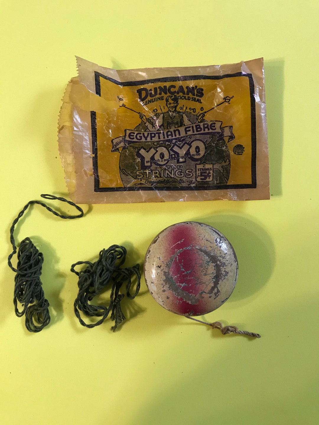 Vintage Duncan YOYO Strings and Wooden Yoyo~ - Etsy