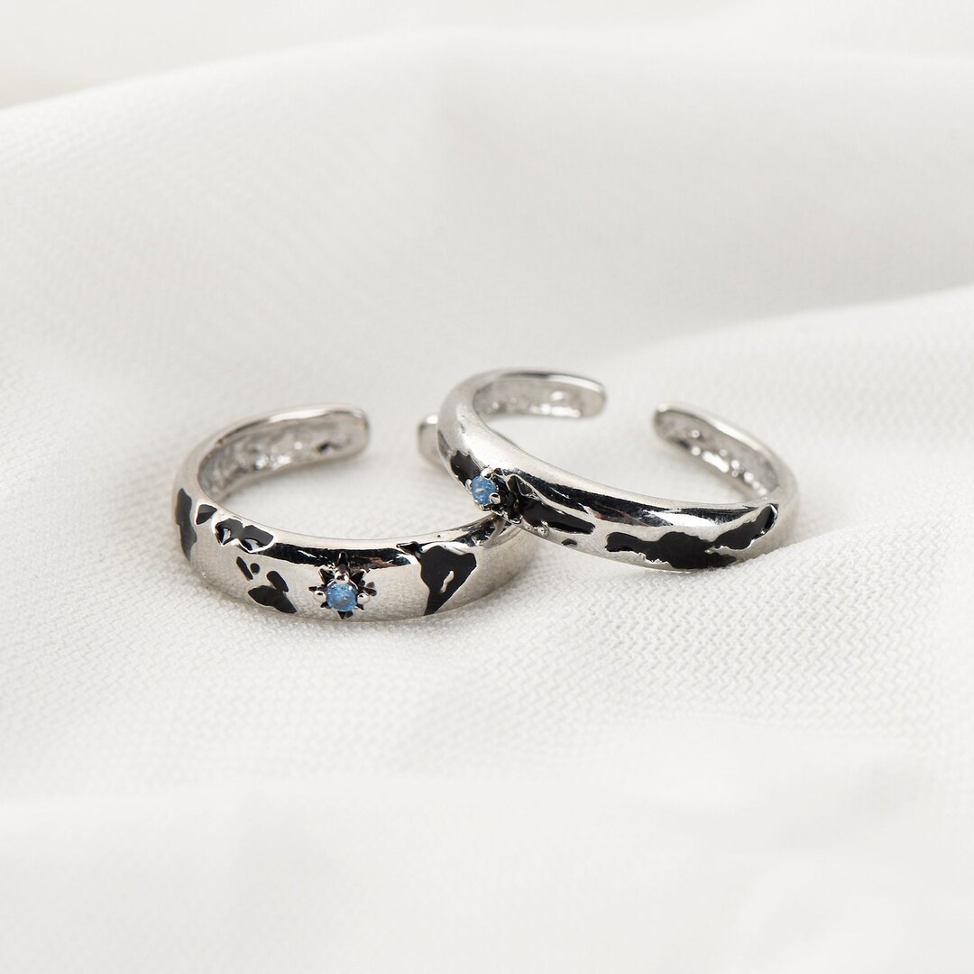 Customized Couple Rings His and Hers Rings Promise Ring Personalized ...