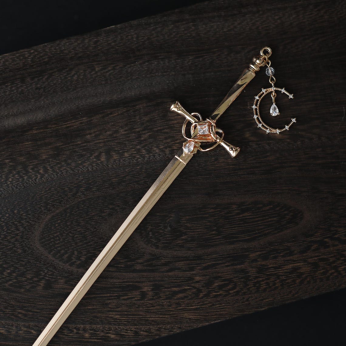 Handmade Sword Hair Stick: Copper & Goldcolor Zircon Hair Pin - Etsy