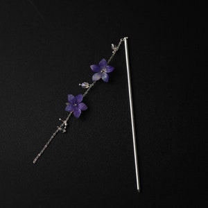 Handmade Dangle Silver Color Flower Copper Hair Stick Flower Hair ...