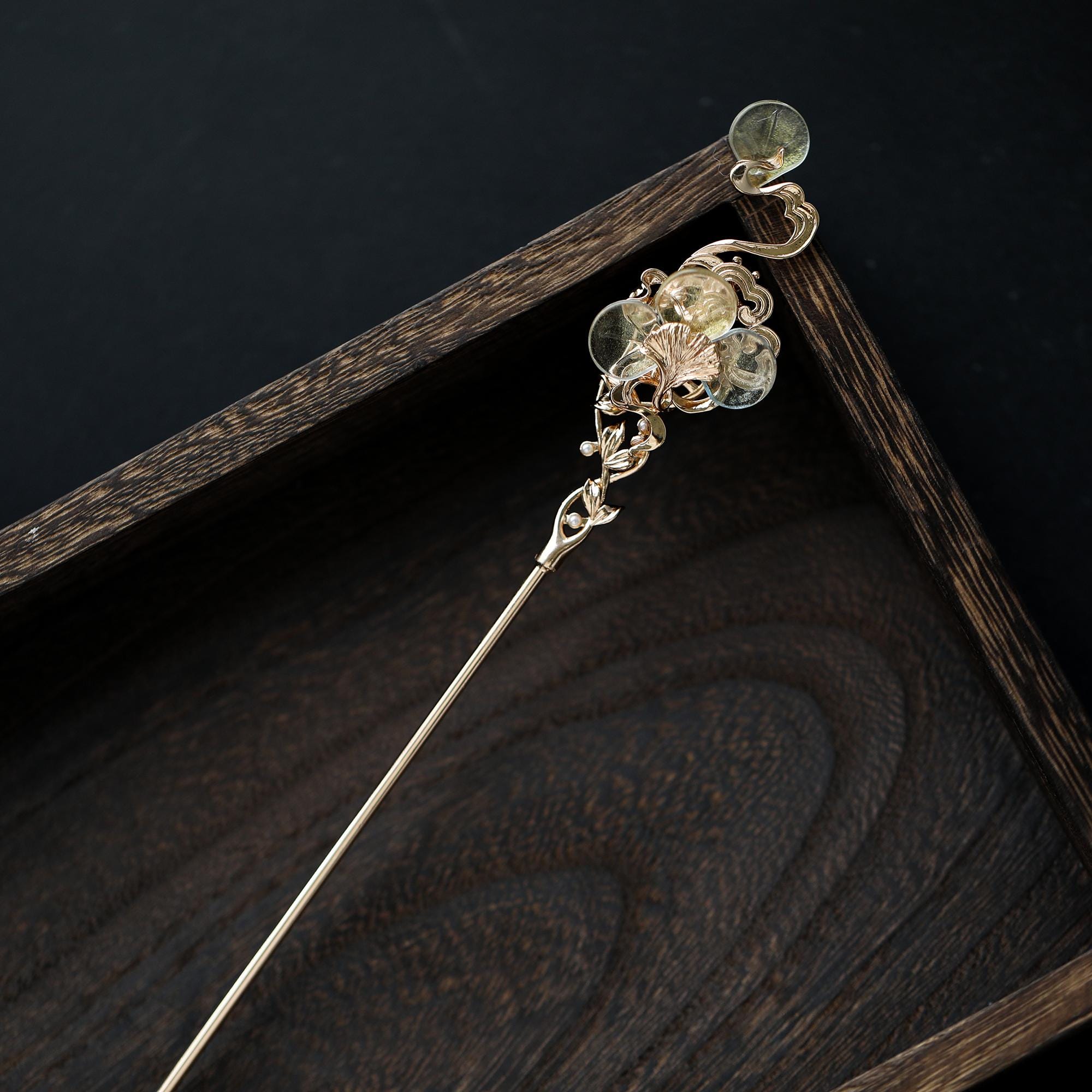 Handmade Chinese Style Resin Hair Stick: Resin Leaves - Etsy