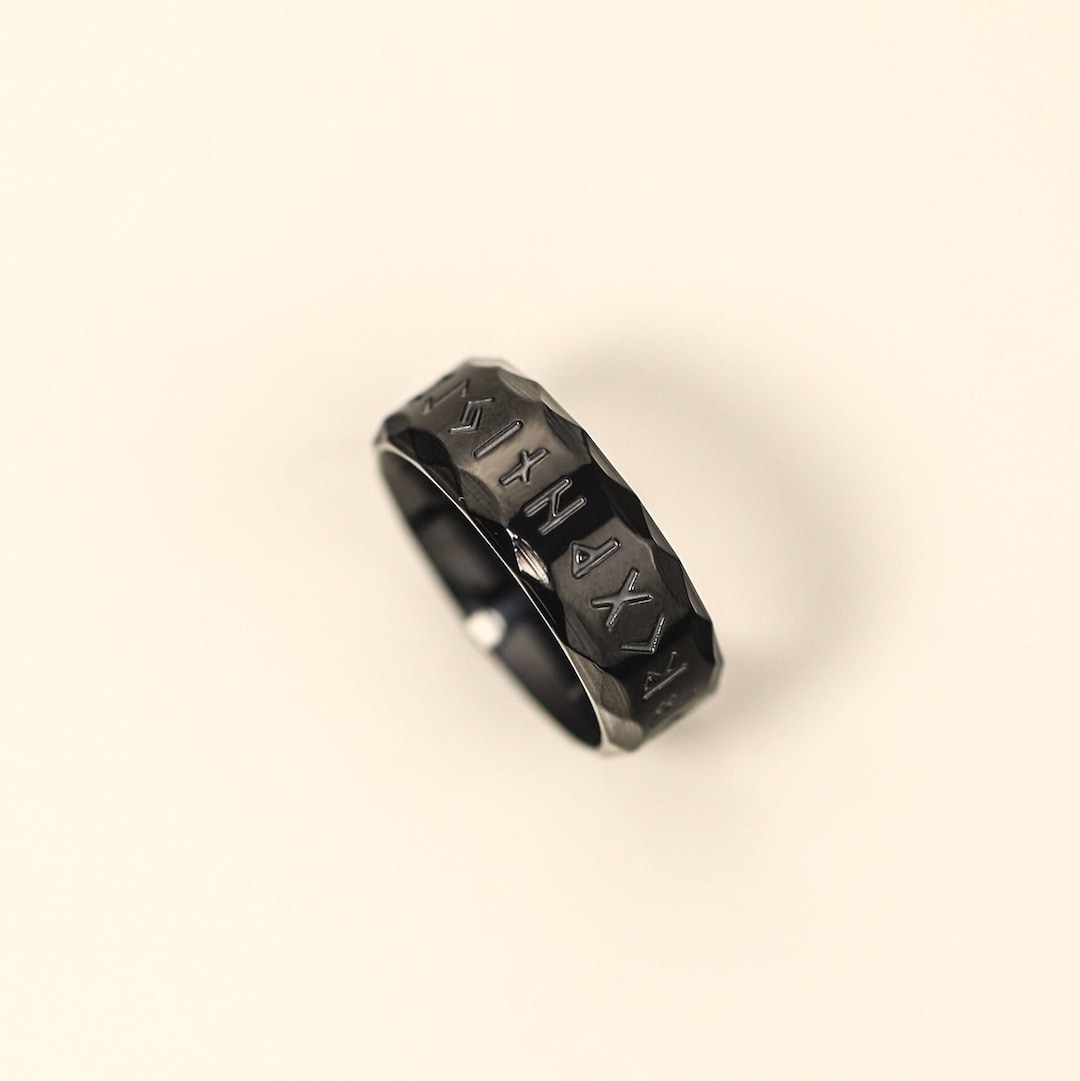 Customized Tungsten Runes 8mm Ring for Man Promise Men Ring for Him ...