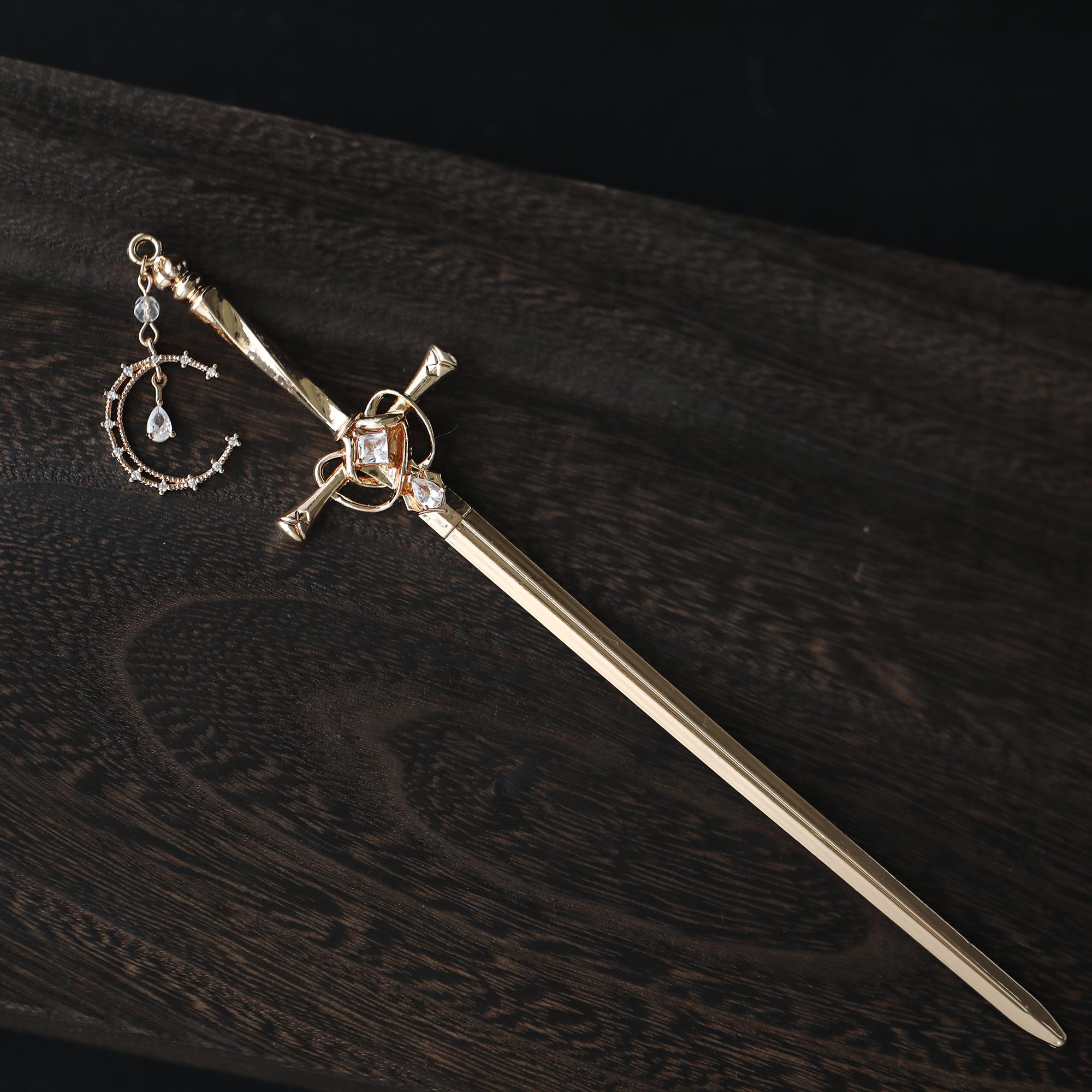 Handmade Sword Hair Stick: Copper & Goldcolor Zircon Hair Pin - Etsy
