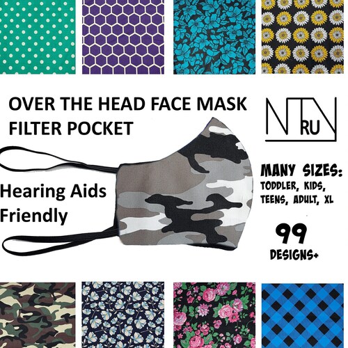 Kids Face Mask Adjustable Elastic Around the Head Toddler - Etsy