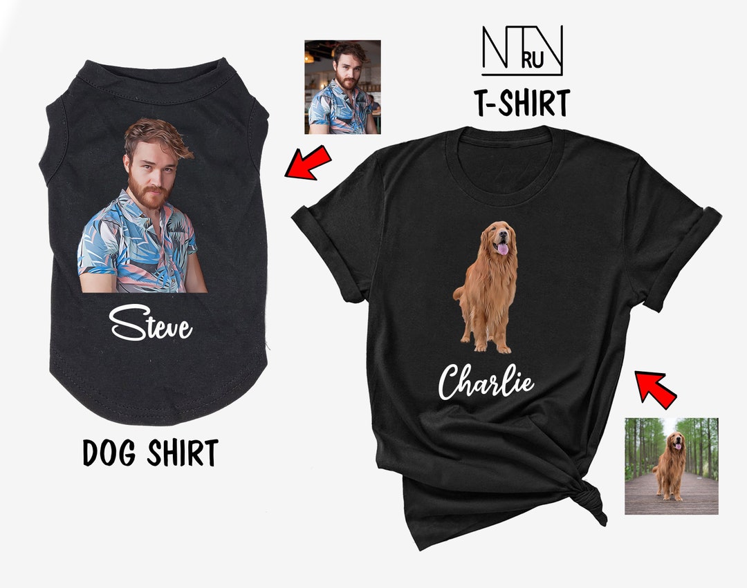Personalized Pet Portrait Dog Shirt, Custom Shirt for Dog Owners, Gift ...