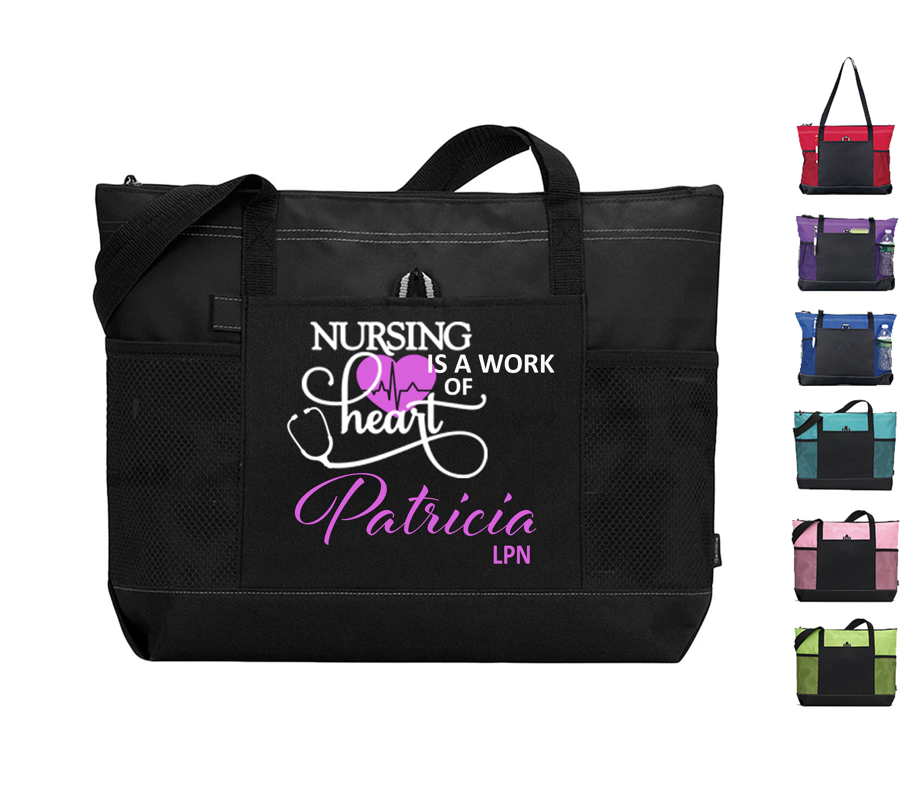 Nursing is a Work of Heart Personalized Nurse Bag With | Etsy
