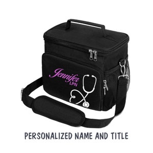 Custom Nurse Lunch Bag With Stethoscope Name, Personalized Nurse Lunch ...