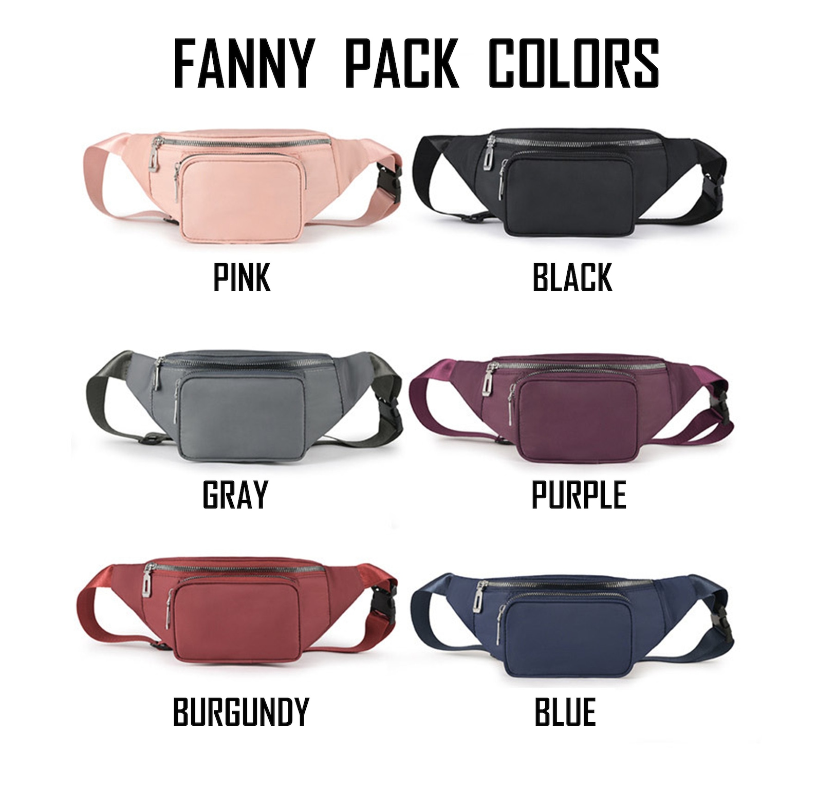 Custom Fanny Packs With Name, 3 Pockets, Personalized Fanny Pack ...