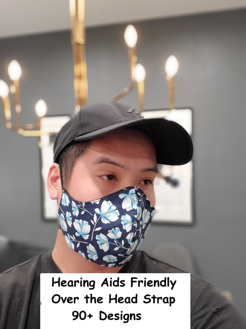 Over Head Face Mask for Hearing Aids, Designer Face Mask, Over the Head ...