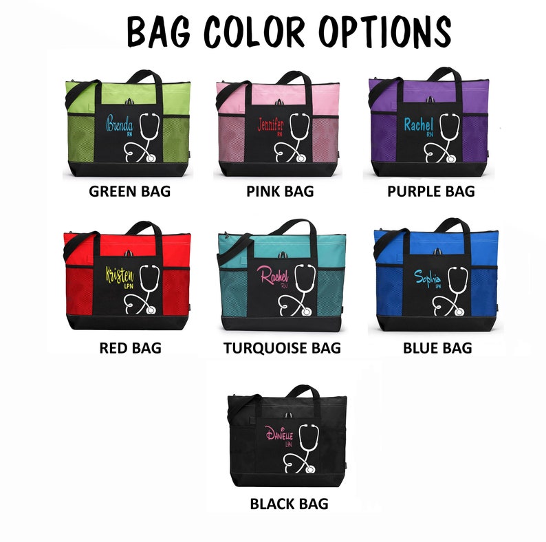 Custom Nursing Bag With Name and Stethoscope Personalized - Etsy