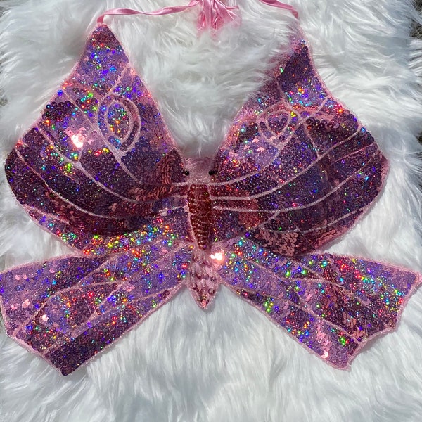 Sequin Butterfly Top - Etsy