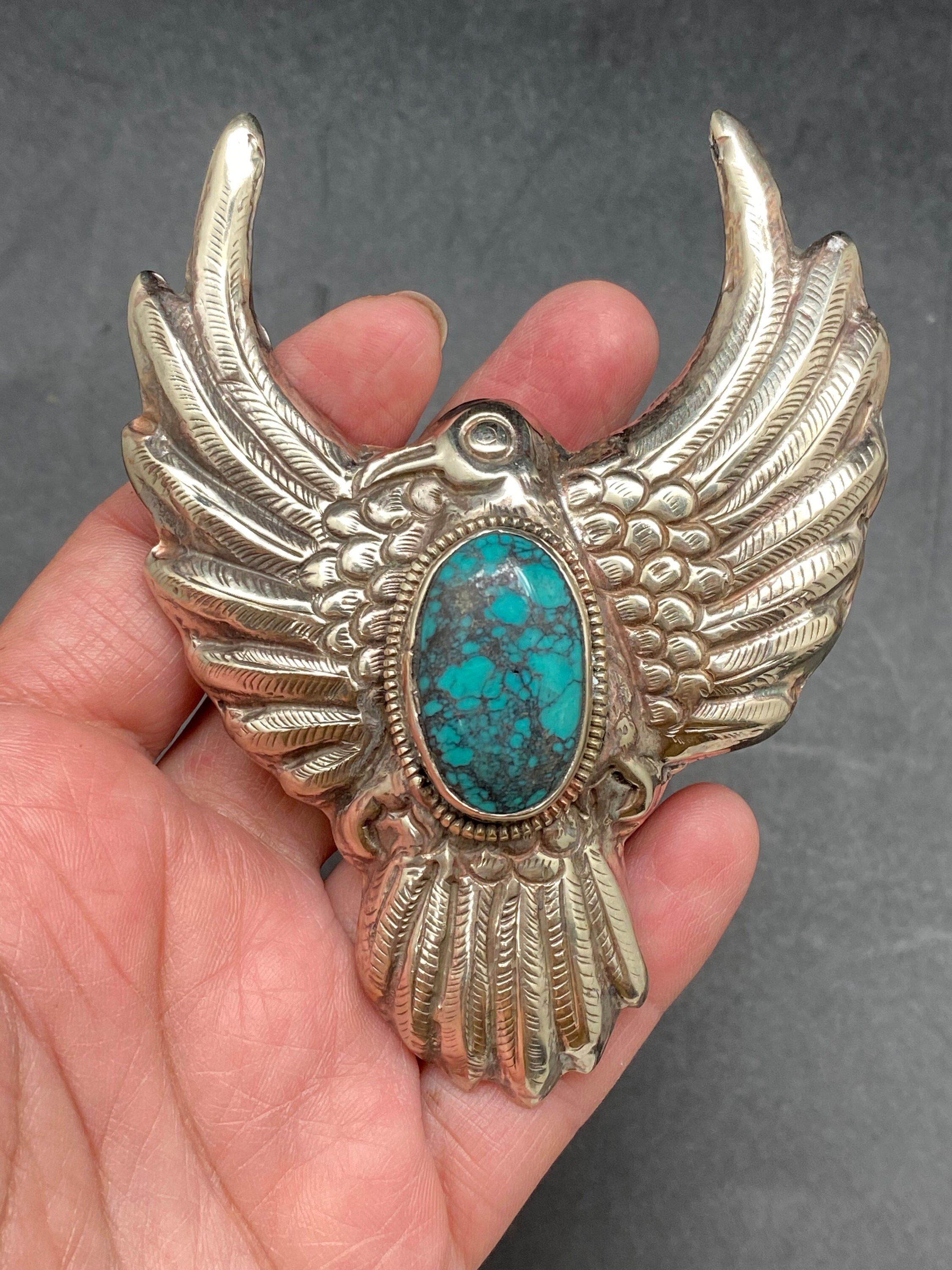 Bird Pendant Set With Turquoisehandcraftedtibetan Repousse - Etsy