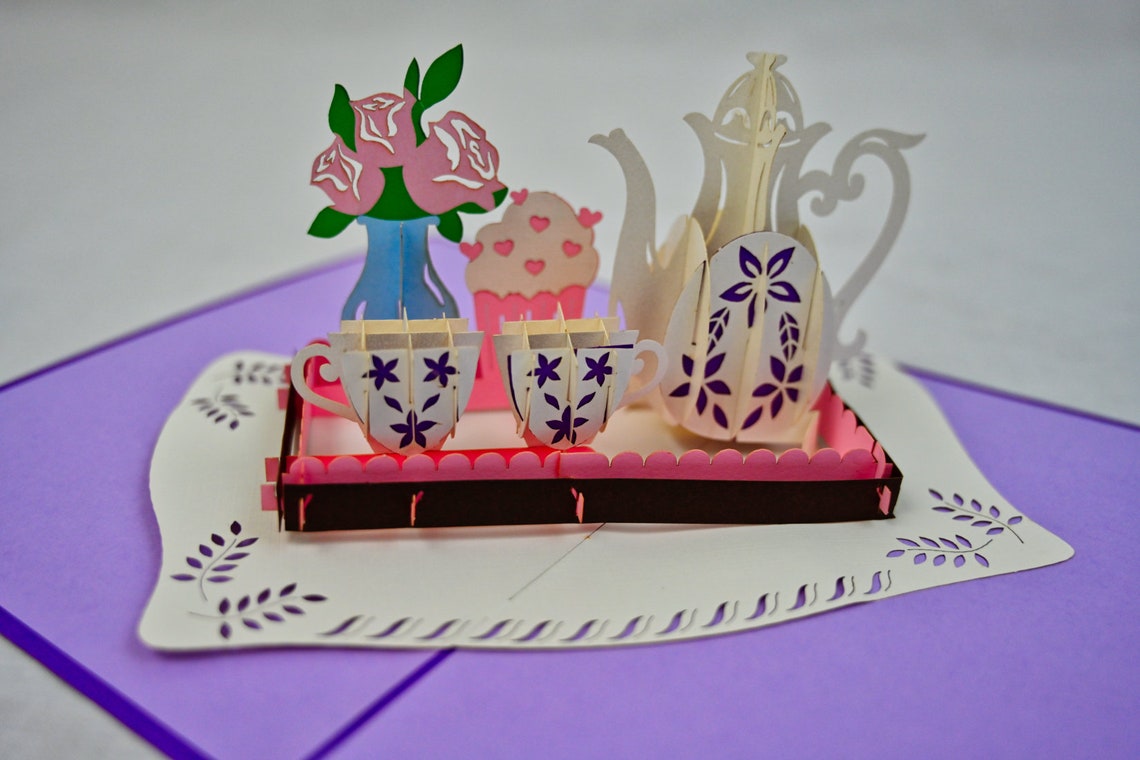 Tea Pot Pop up Greeting Card - Etsy