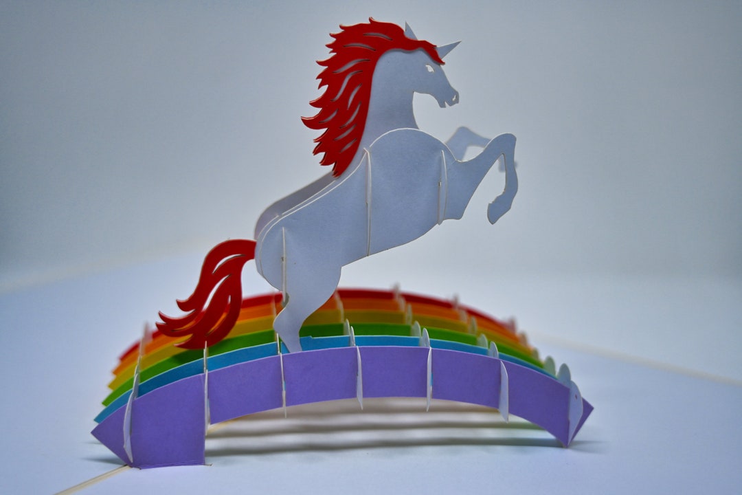 Follow Your Dreams Rainbow Unicorn 3D Pop up Greeting Card. - Etsy