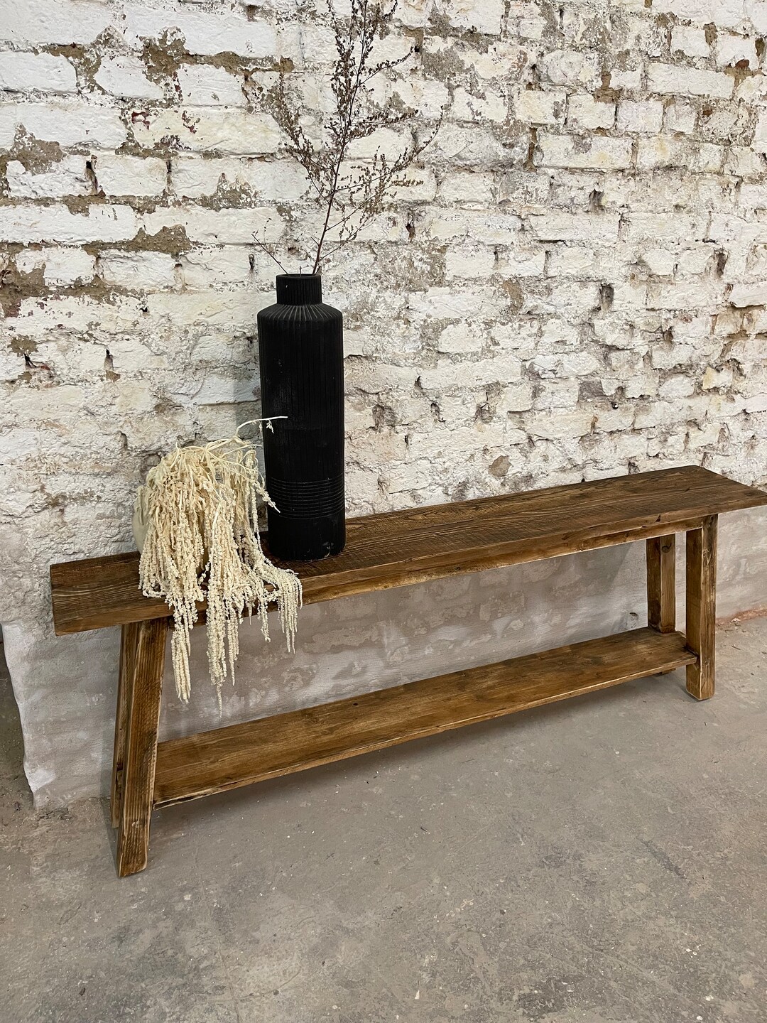 Reclaimed Wood Console With Compartment - Etsy