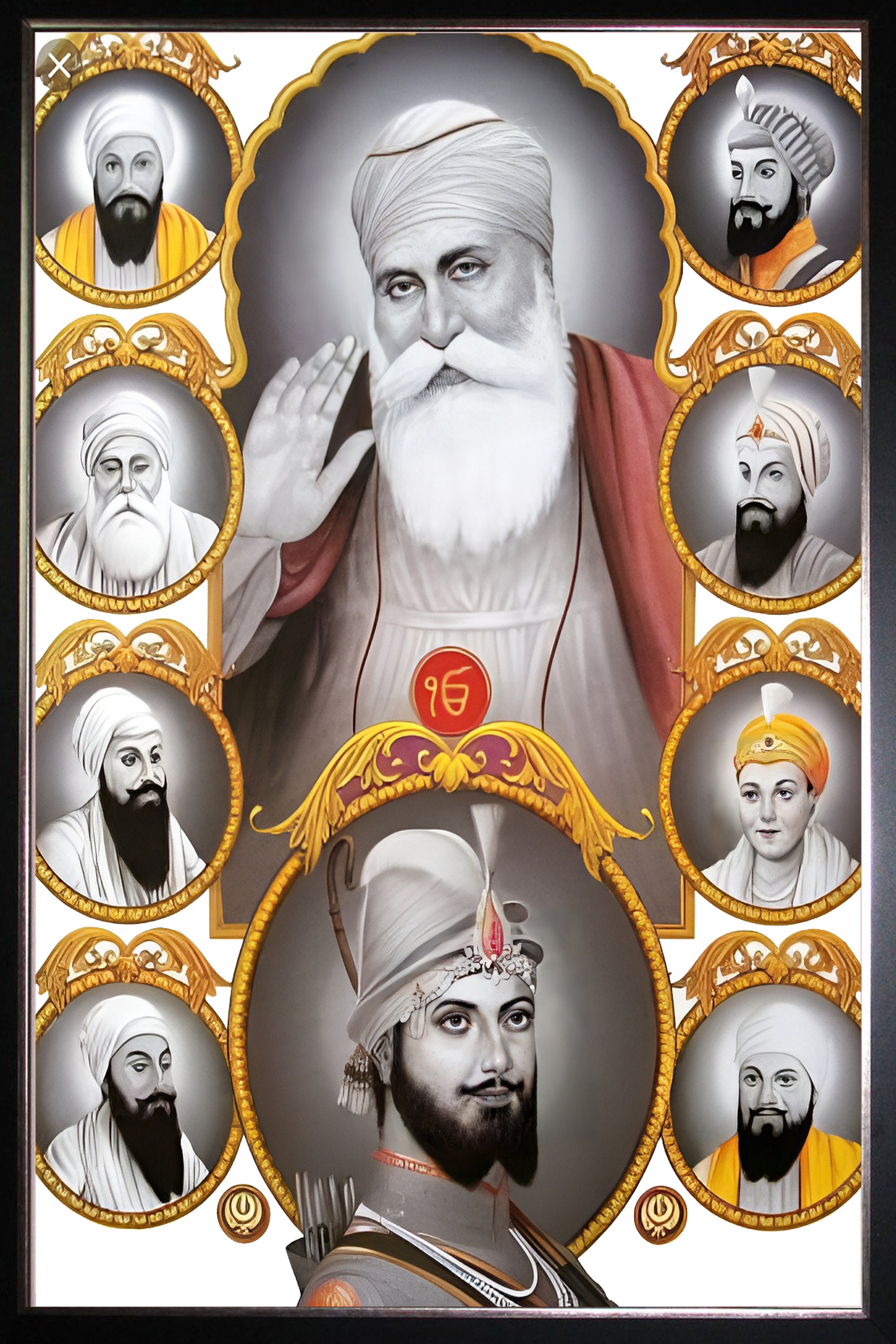 4 X Ten Sikh Gurus Digital Posters Divine Spiritual - Etsy