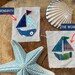 Little Sailboat Nautical Scrappy Fabric Patch Charming Upcycled Fabric ...