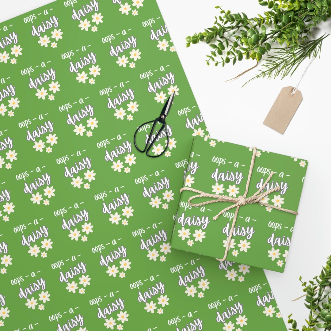Green Oops-a-daisy Wrapping Paper - Etsy