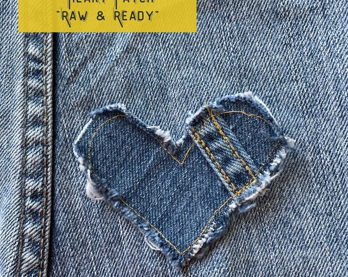 Handmade Boho Denim Heart Patch Denim Jeans Hippy Heart Patchwork Patch ...