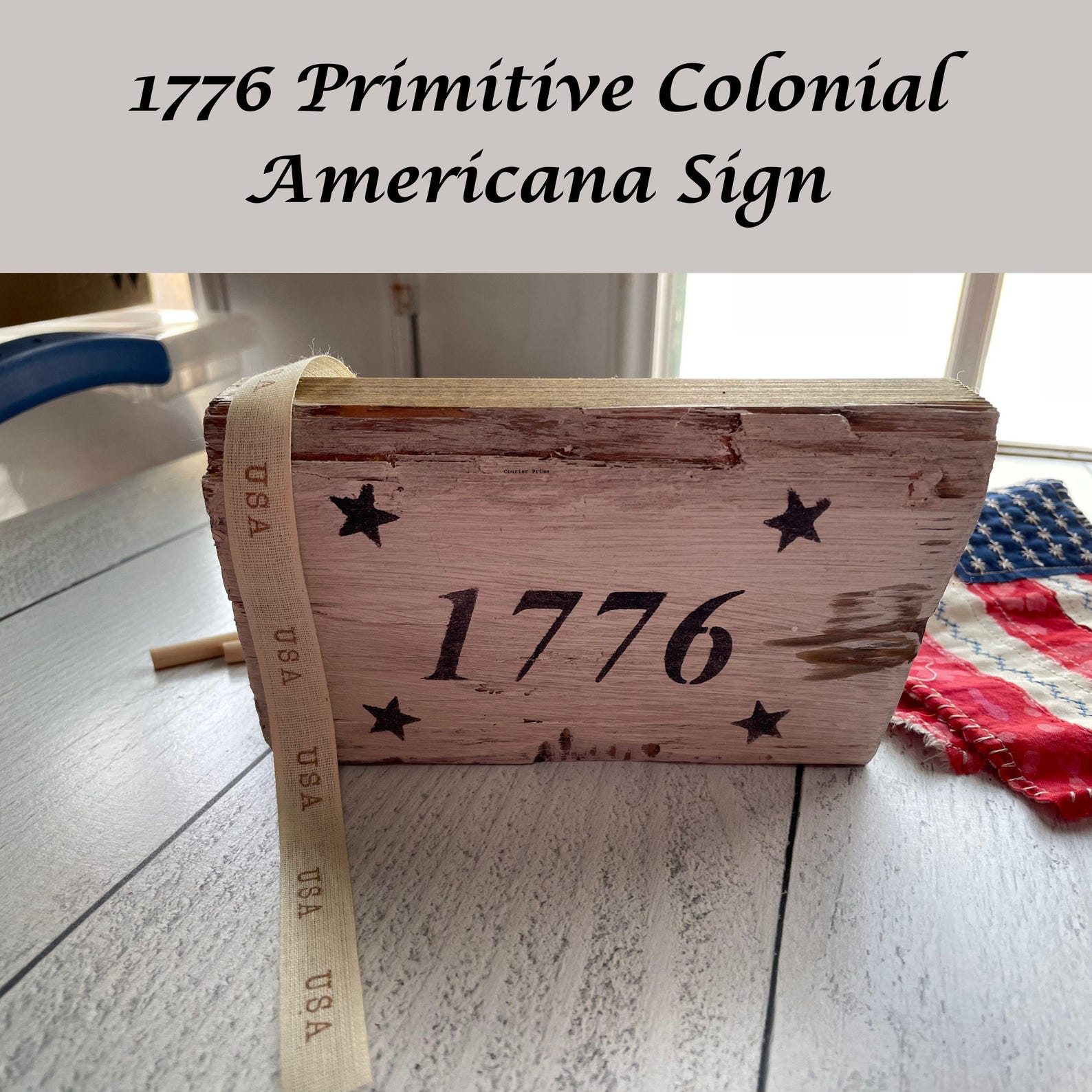 Rustic Primitive Patriotic 1776 Wood Sign Colonial Americana Primitive ...