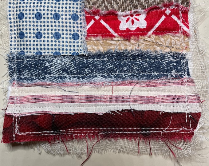 Boho Rustic American Flag Patchwork Patch, Flag Cotton Patchwork Patch ...