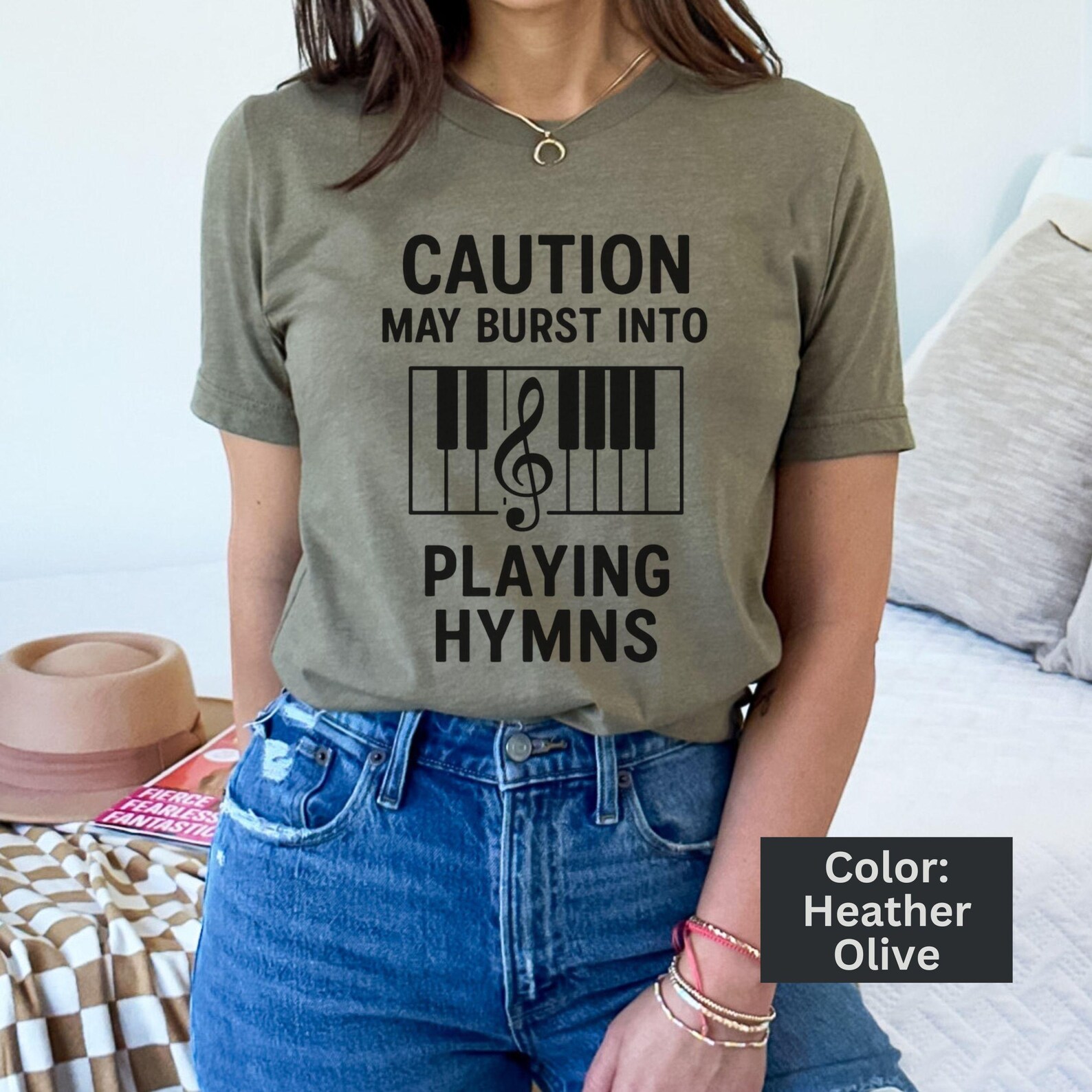 Cute Church Pianist Shirt Christian Organist Gift T-shirt Music ...