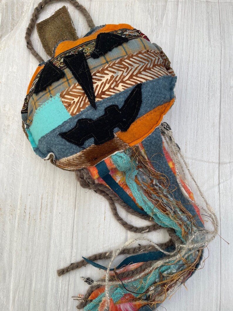 Boho Halloween Patchwork Pumpkin Wall Hanging Jack-o-lantern - Etsy