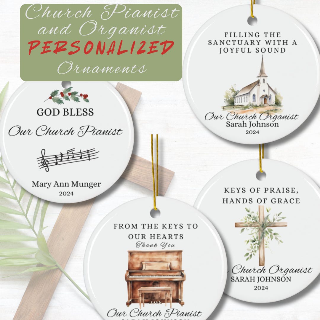 Church Pianist Personalized Ornament Gift for a Church Organist Custom ...