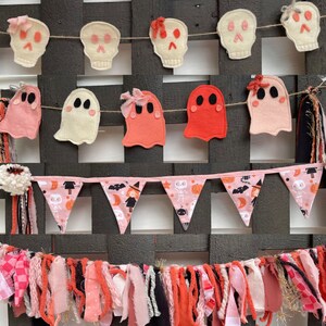 Boho Whimsical Ghost Garland, Cute Ghost Banner, Halloween Ghost Decor ...