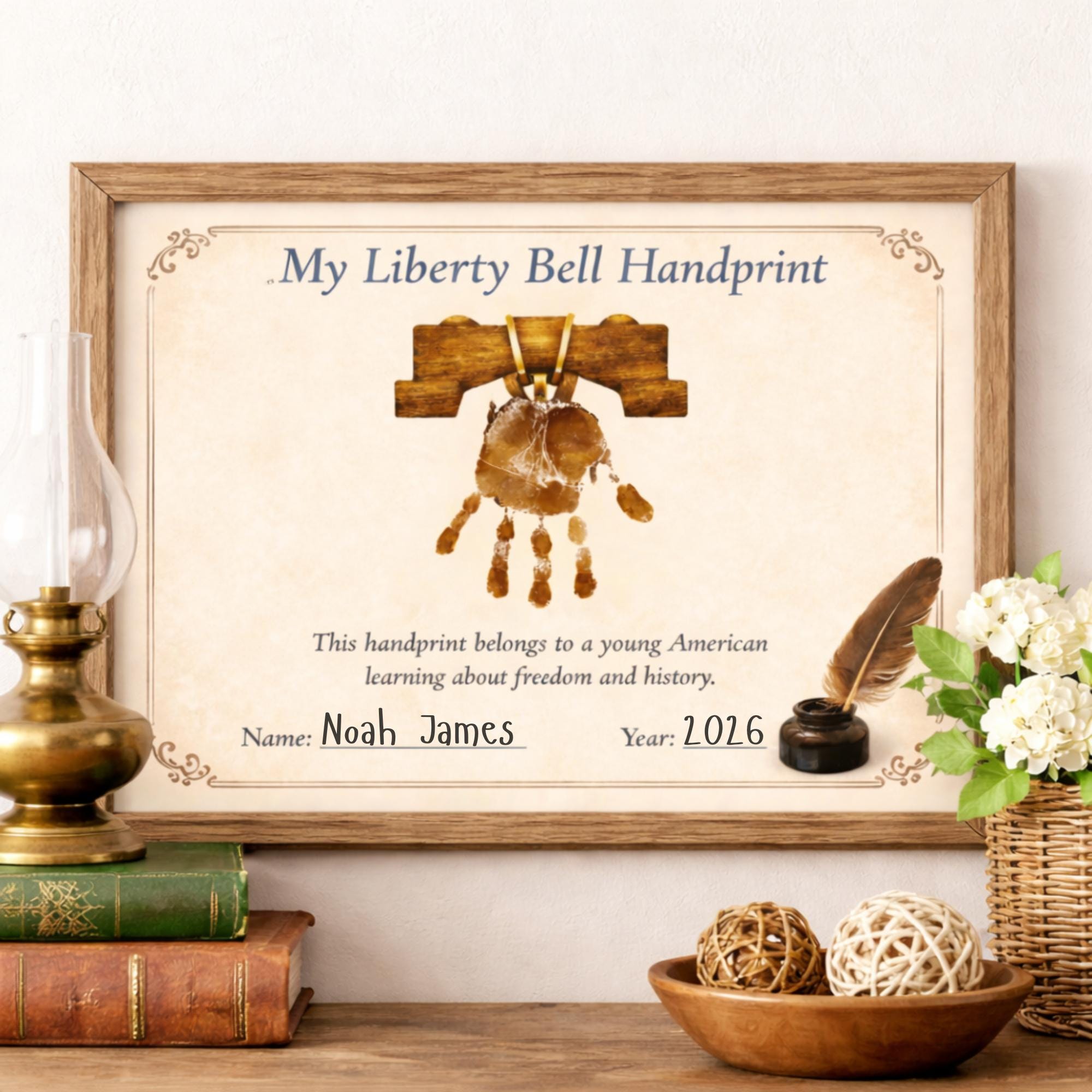 Liberty Bell Handprint Art 1776–2026, Colonial History Keepsake, Kids ...
