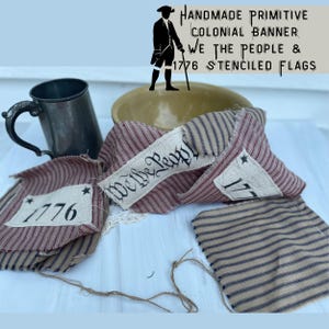 Primitive Colonial Homespun 1776 Flag Rustic Patriotic Fabric Flag ...