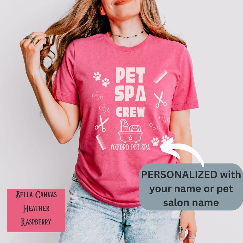 Custom Pet Spa Crew Dog Groomer T-shirt Funny Pet Spa Uniform Shirt for ...