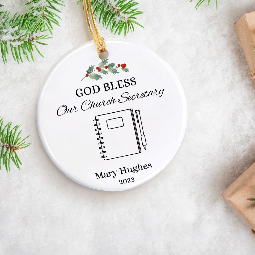 PERSONALIZED Ornament for a Church Secretary, Custom Christmas Tree ...