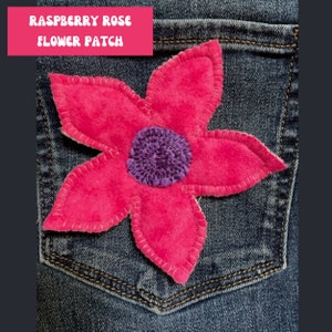 BOHO FLOWER Fabric Patchwork PATCH, Orange Boho Hippy Patches, Handmade ...