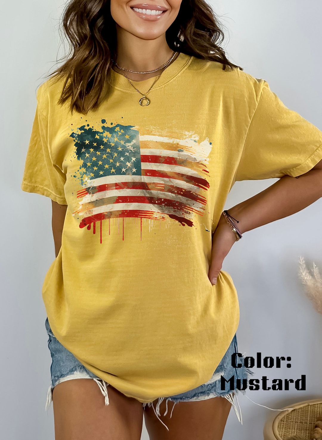 Vintage Distressed American Flag Shirt Independence Day T-shirt USA ...