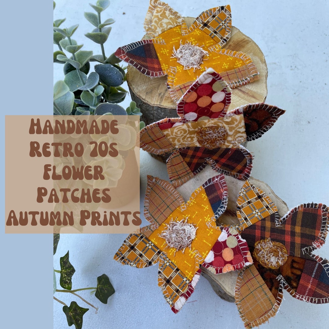 BOHO FLOWER Fabric Patchwork PATCH Yellow Boho Hippy Flower - Etsy