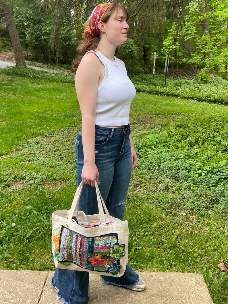 Boho Patchwork Tote Bag Hippie Patchwork Large Tote Bag Festival Unique ...
