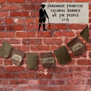 Primitive Colonial Homespun 1776 Flag Rustic Patriotic Fabric Flag ...