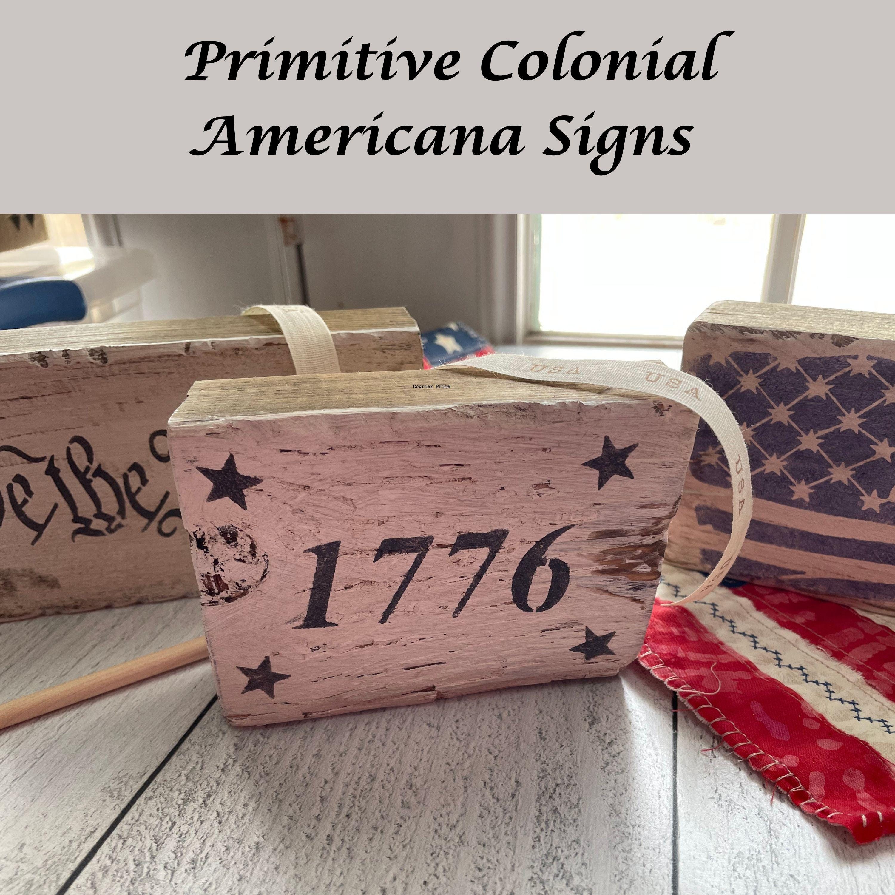 Rustic Primitive Patriotic "we the People" Wood Sign Colonial Americana ...