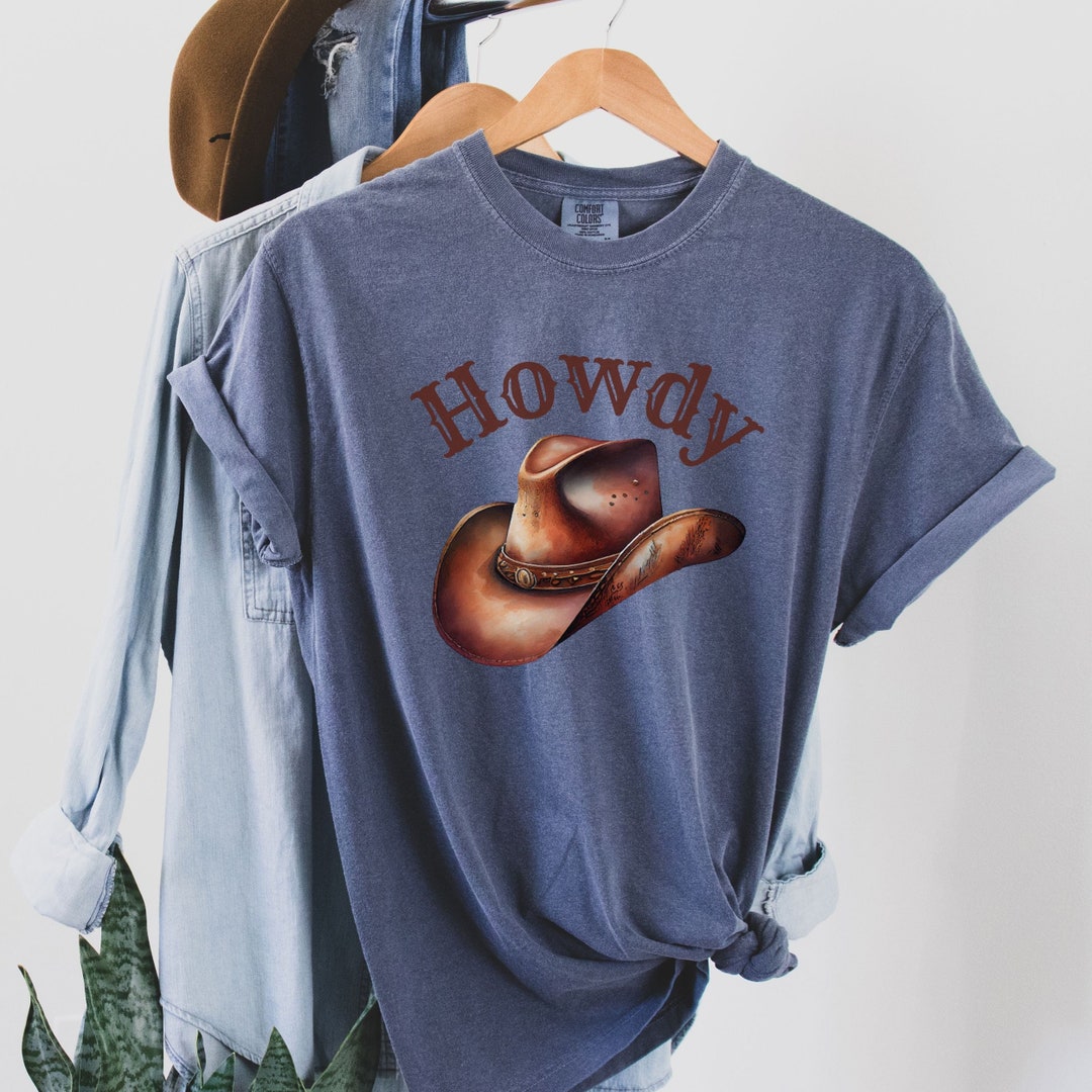 Howdy Cowboy Hat T-shirt, Cute Western Girl Tee, Country Life Shirt ...