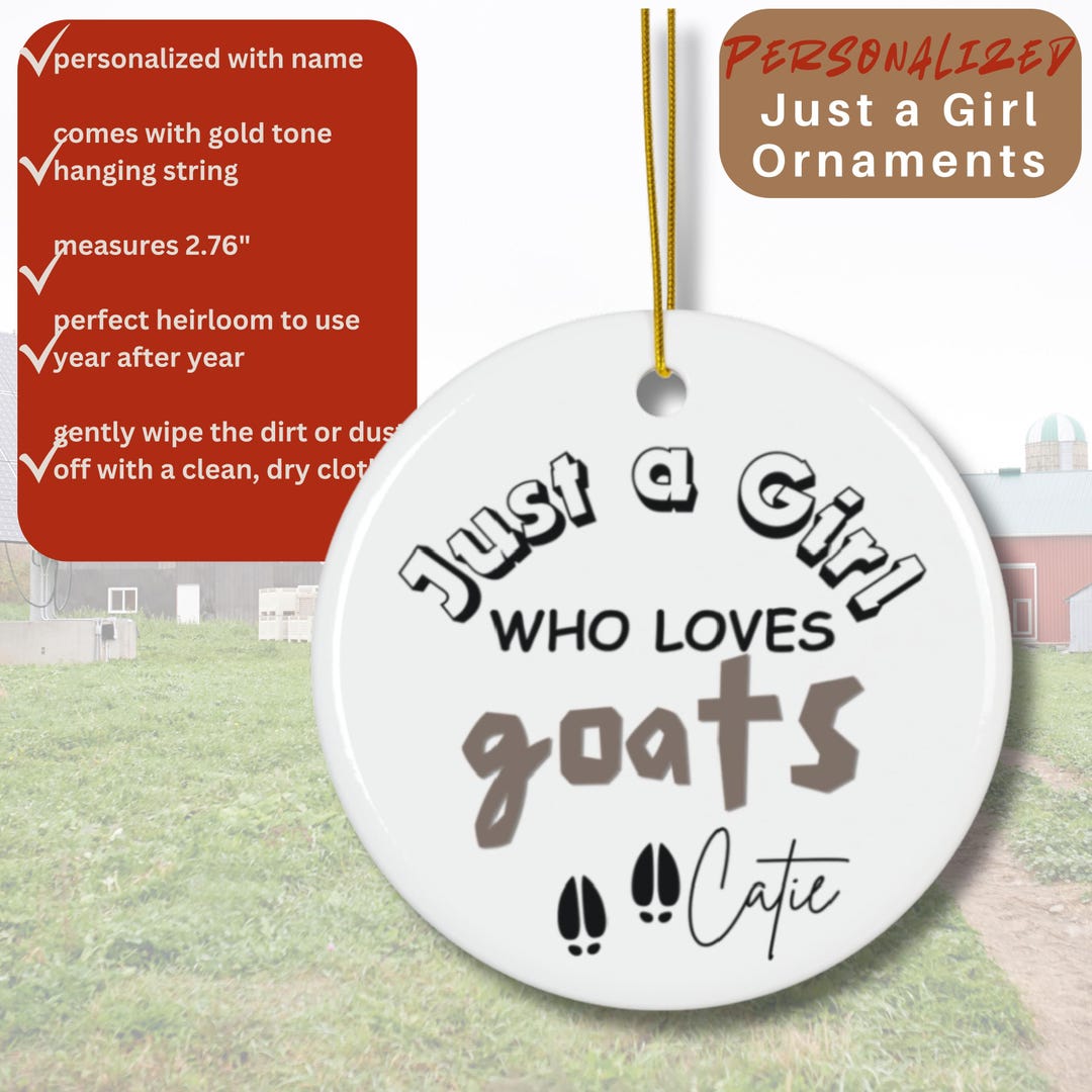 Personalized Goat Lover Ornament Just a Girl Who Loves Goats Custom ...