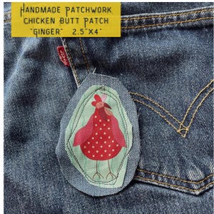 Funny Cute Chicken PATCH Hippie Chicken Farmer Lover Patch Handmade Sew ...