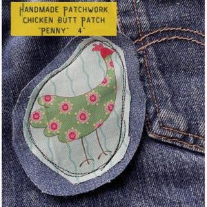 Funny Cute Chicken PATCH Hippie Chicken Farmer Lover Patch Handmade Sew ...
