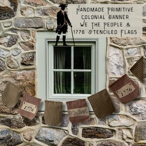 Primitive Colonial Homespun 1776 Flag Rustic Patriotic Fabric Flag ...