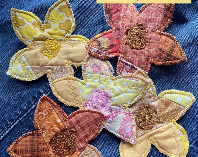 Gold BOHO FLOWER Fabric Patchwork PATCH Yellow Boho Hippy Flower ...