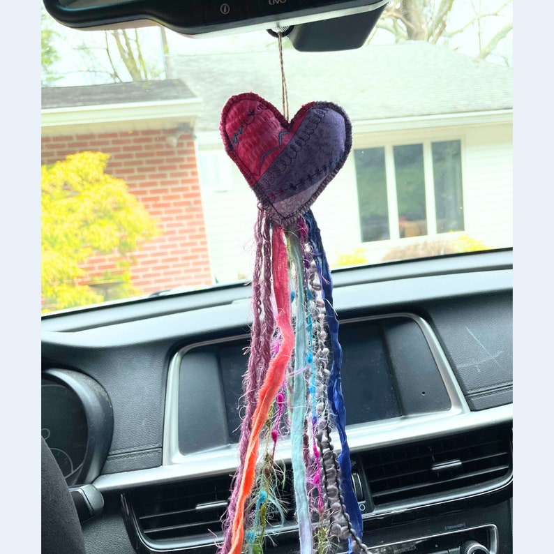 Boho Heart Wall Decor Patchwork Heart Embroidery Fringe Wall Hanging ...