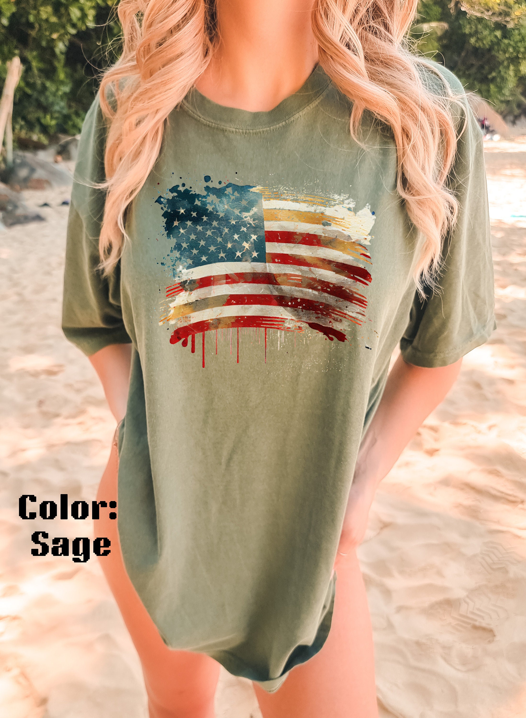 Vintage Distressed American Flag Shirt Independence Day T-shirt USA ...