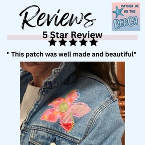 BOHO FLOWER Fabric Patchwork PATCH, Orange Boho Hippy Patches, Handmade ...