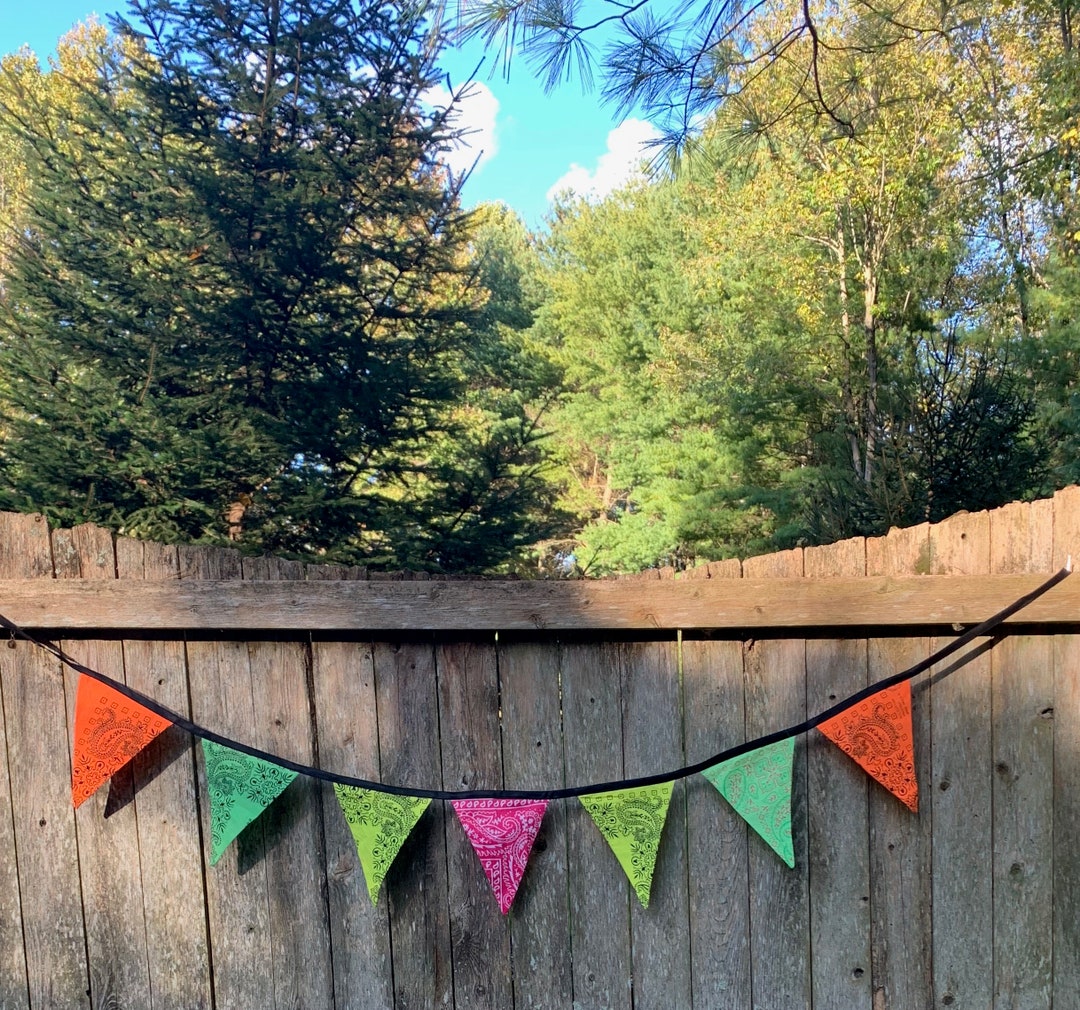 Boho Pennant Peace Flags Colorful Vintage Bandana Flag Banner Prayer ...